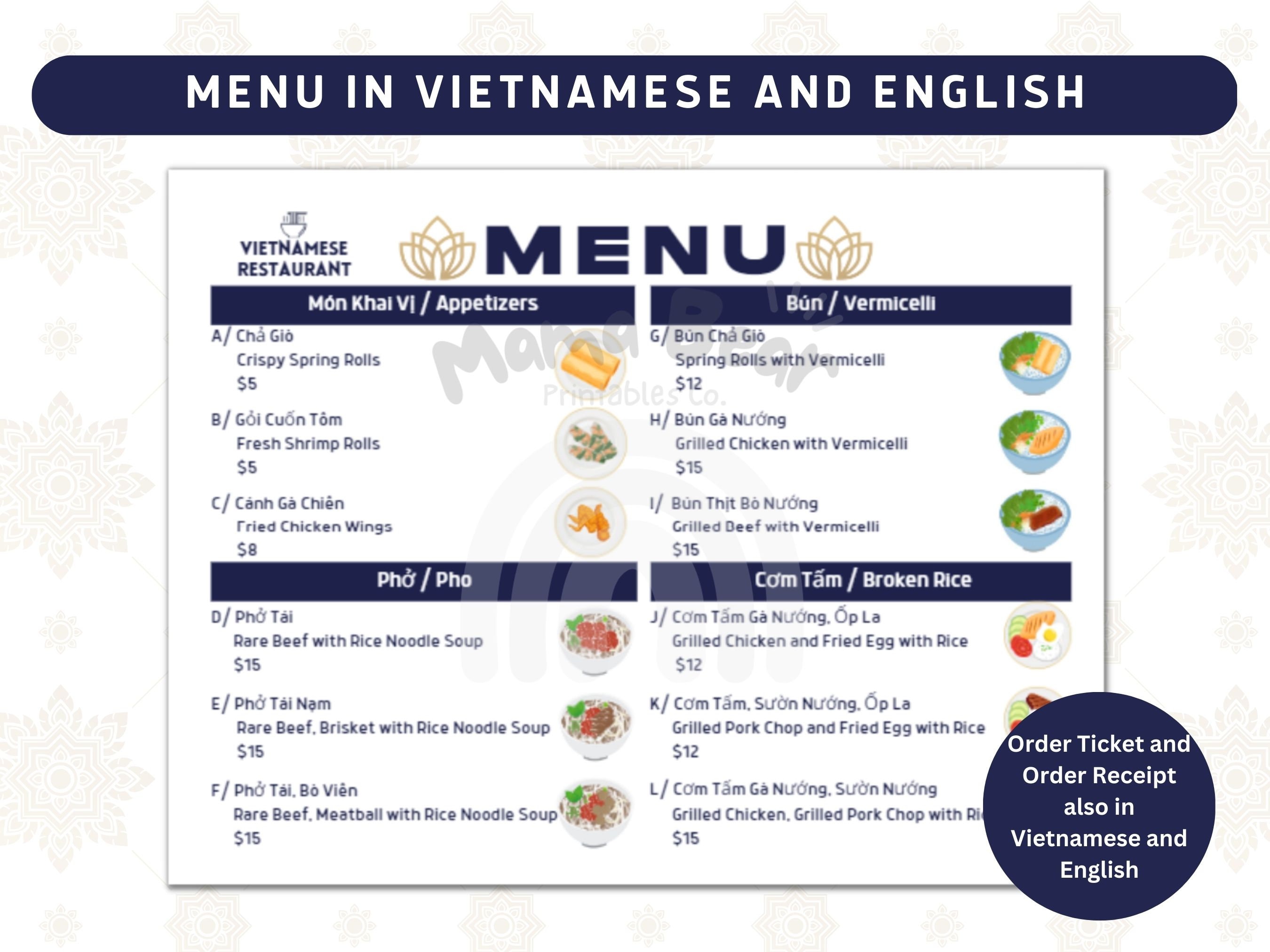 Vietnamese Restaurant Pretend Play Bundle. Learn Vietnamese Cuisine ...