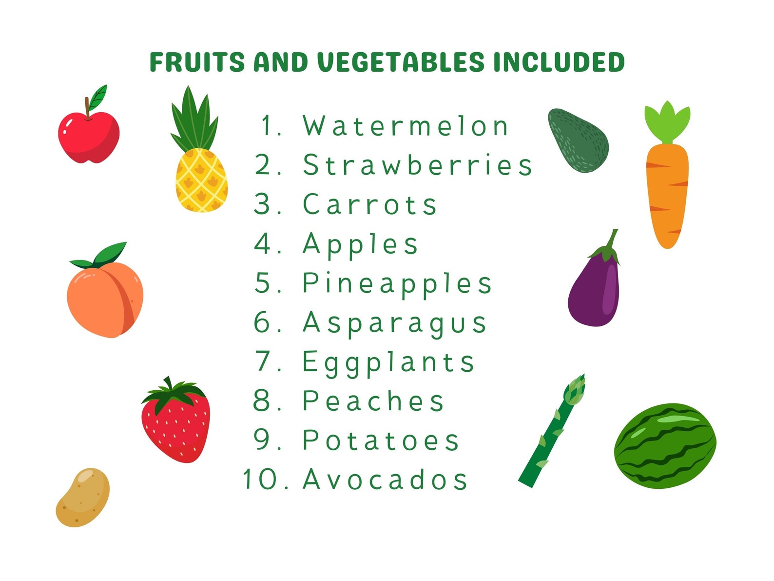 Count and Match Fruits and Vegetables. Learn to Count. Harvest and ...