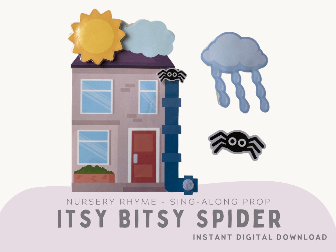 Itsy Bitsy Spider Printable Props. Nursery Rhymes, Baby, Preschool and ...