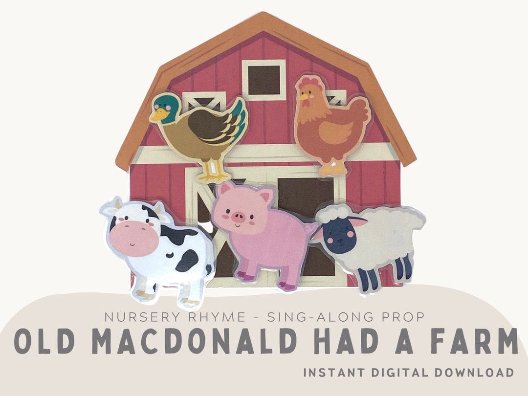 Old Macdonald Had A Farm Printable Props. Nursery Rhymes, Baby and ...