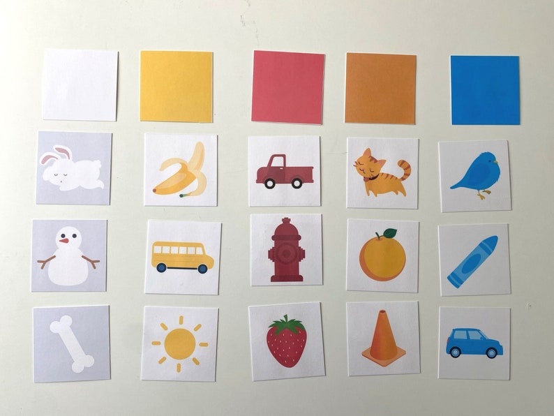 Color Sorting Activity. Color Matching Cards. Toddler, Preschool ...