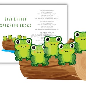 Five Little Speckled Frogs Printable Props. Nursery Rhymes, Baby and ...