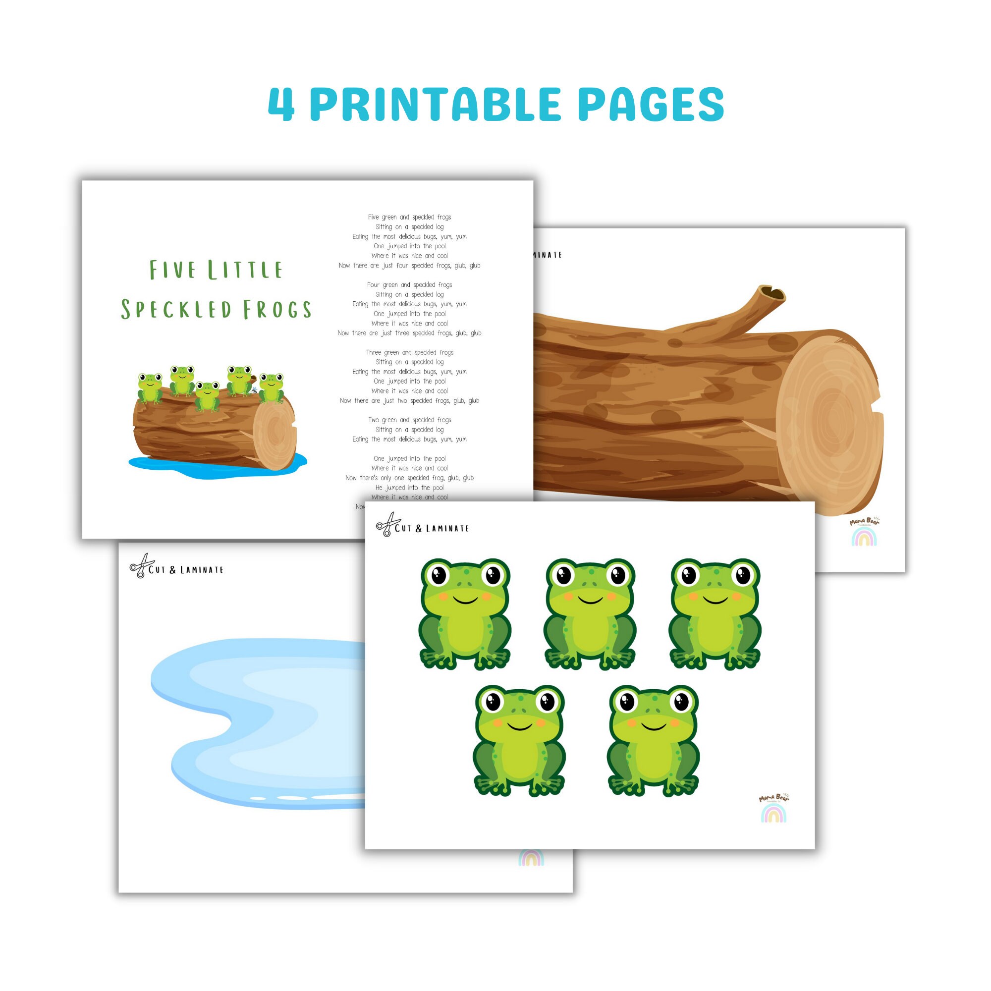 Five Little Speckled Frogs Printable Props. Nursey Rhymes - Etsy UK