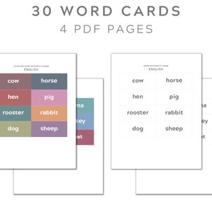 15 Farm Animals Flashcards and Poster With Real Pictures. Montessori ...