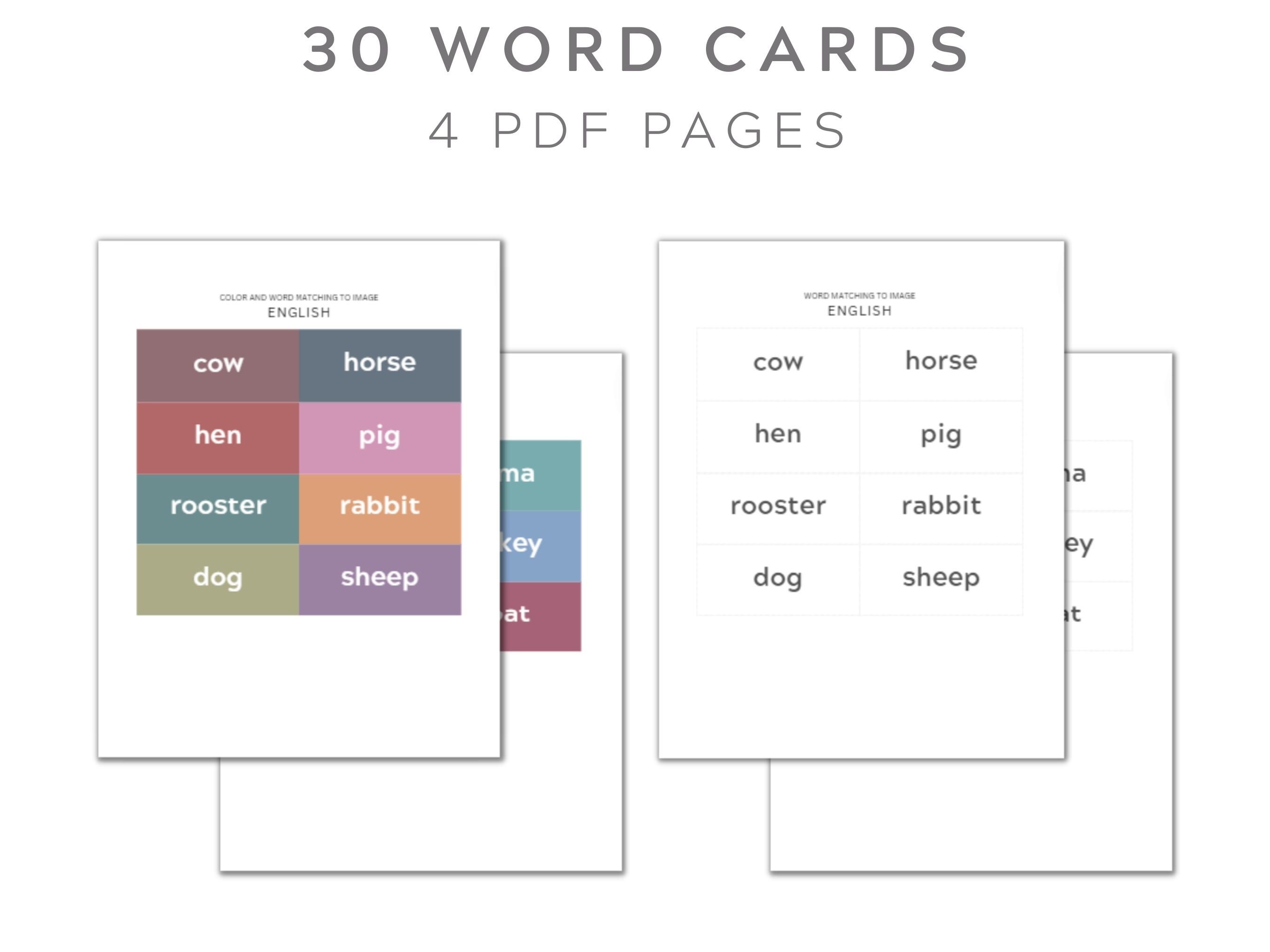 15 Farm Animals Flashcards and Poster With Real Pictures. Montessori ...