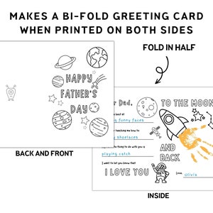 Father’s Day Card From Kids. Space Themed Handprint Art, Fill in the ...