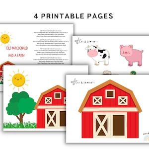 Old Macdonald Had A Farm Printable Props. Nursery Rhymes, Baby and ...