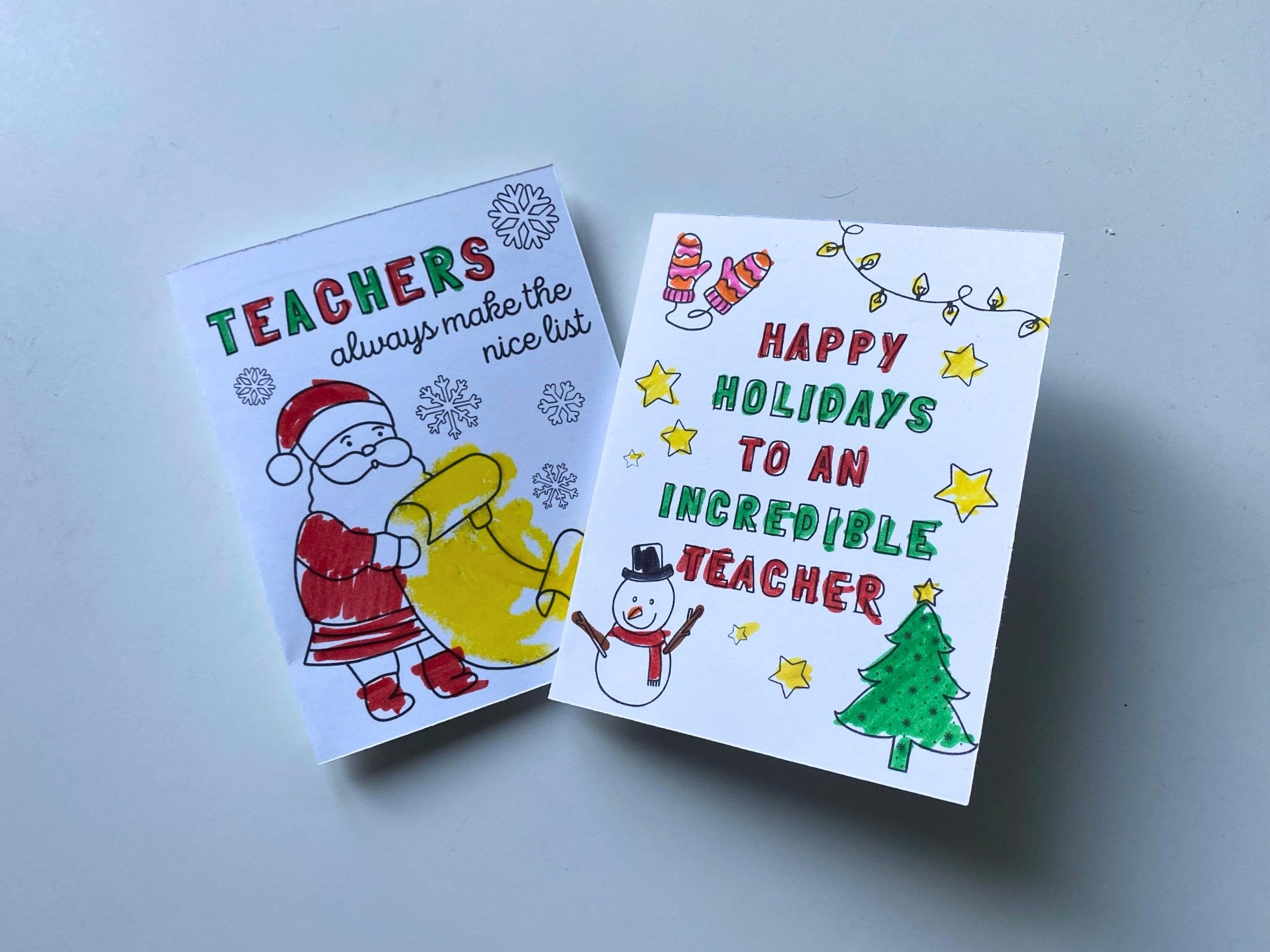 Teacher Christmas Card From Kids Printable. Fill in the Blank and ...