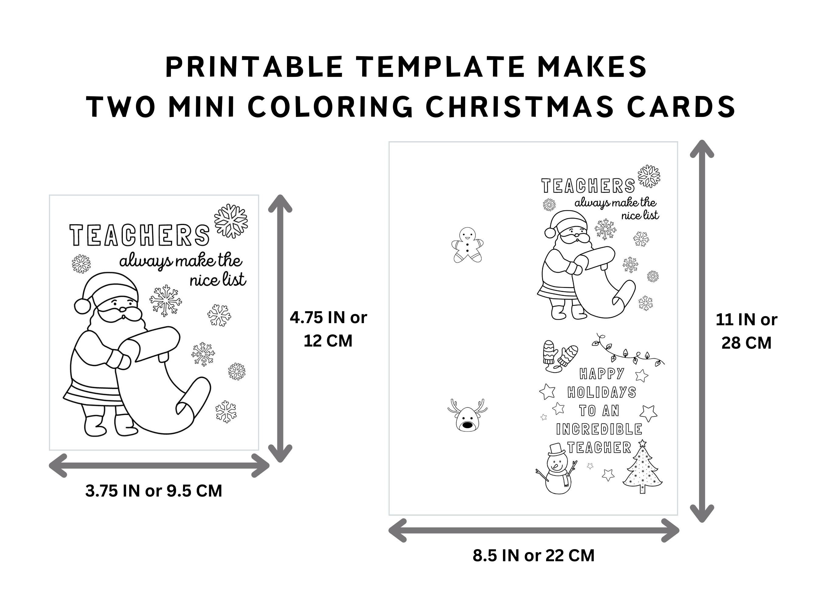 Teacher Christmas Card From Kids Printable. Fill in the Blank and ...