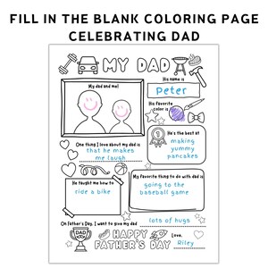 Father’s Day Printable Coloring Page and Coupons. Fill in the Blank ...