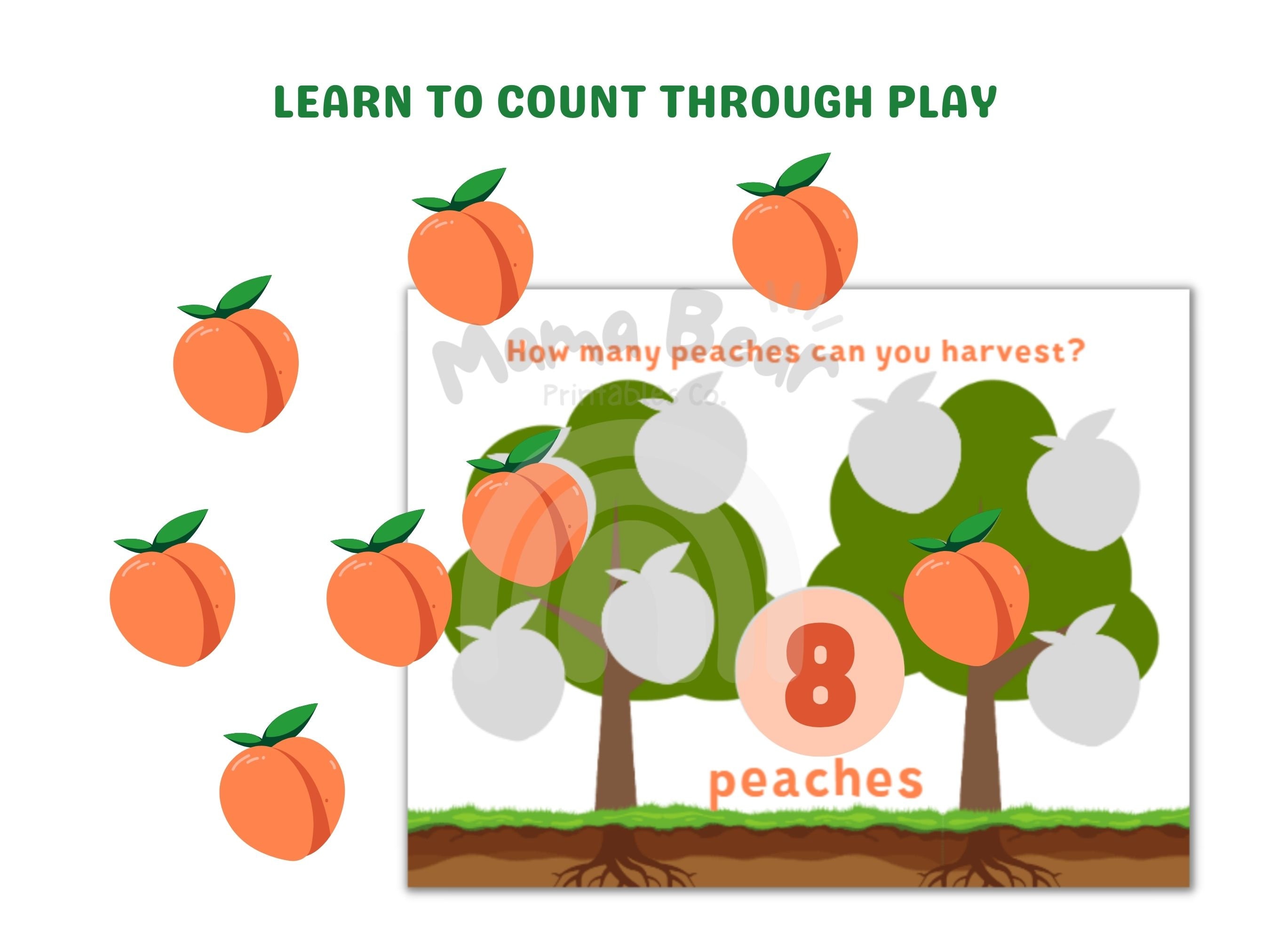 Count and Match Fruits and Vegetables. Learn to Count. Harvest and ...