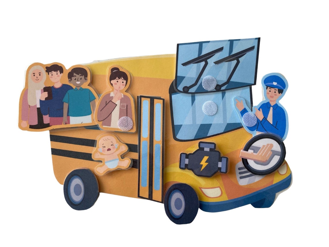 Wheels on the Bus Printable Props. Nursery Rhymes, Baby and Toddler ...