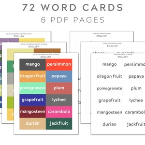 36 Fruit Flashcards With Real Pictures. Montessori Flashcards ...