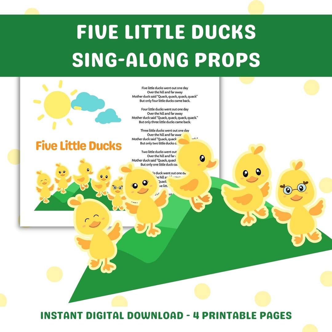 Five Little Ducks Printable Props. Nursey Rhymes Baby and - Etsy Australia