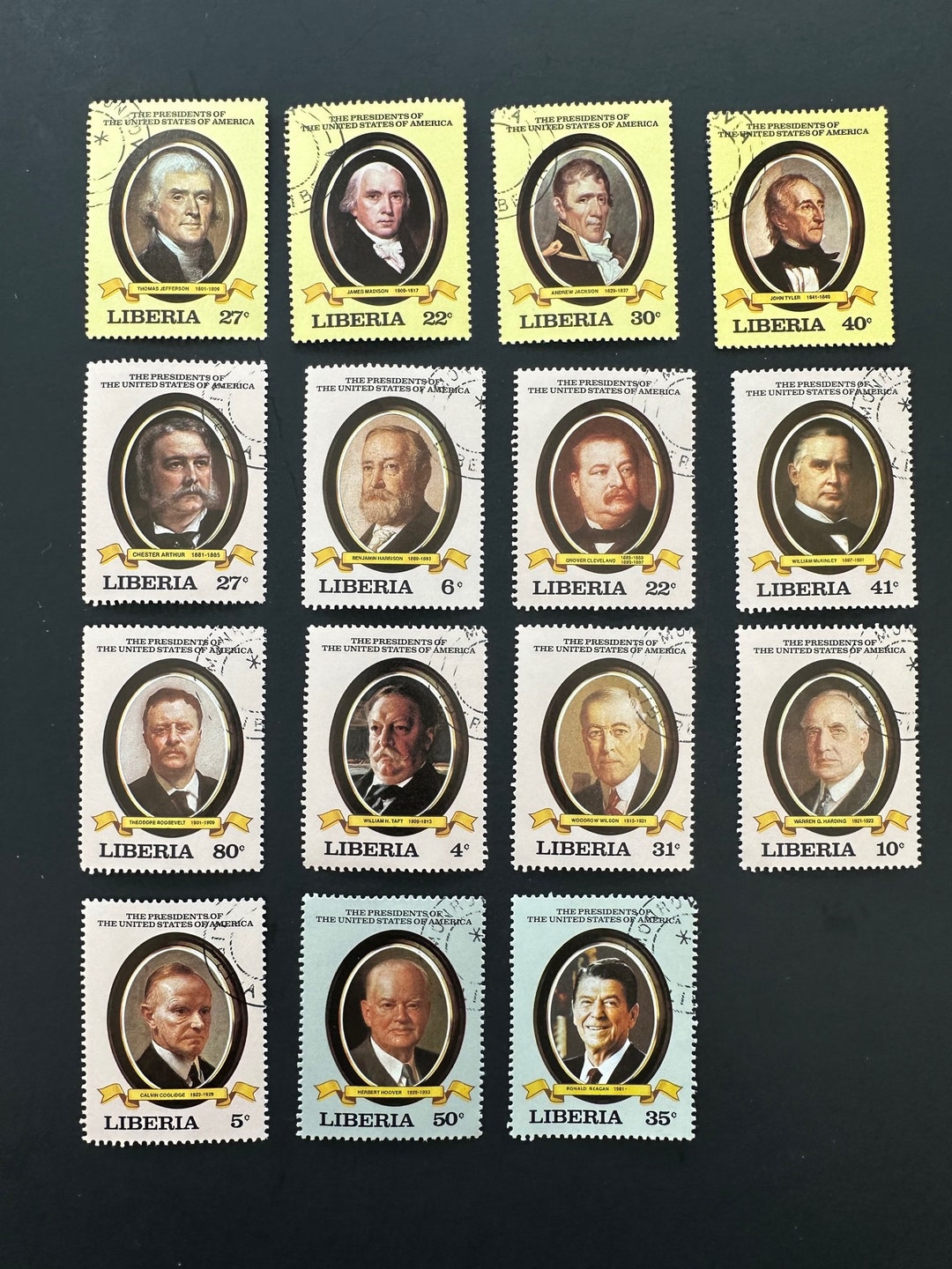 15 United States Presidents Portrayed on These 1981 Used Stamps From ...