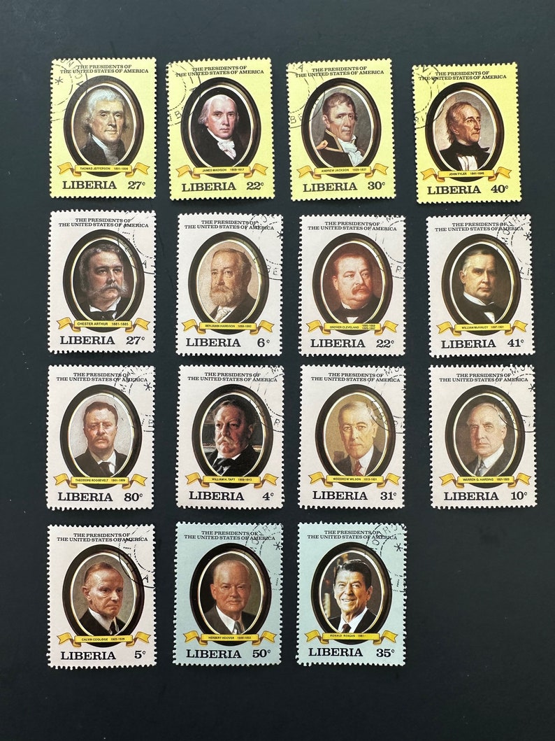15 United States Presidents Portrayed on These 1981 Used Stamps From ...