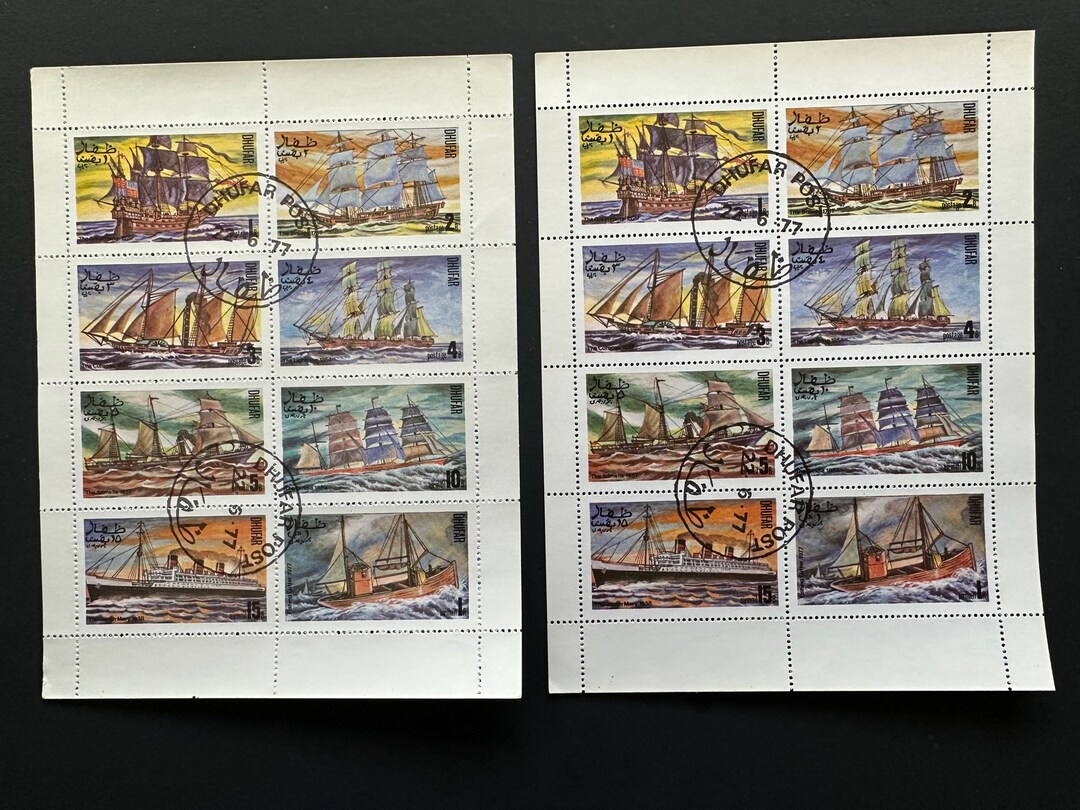16 Tall Majestic Sailing Ships Displayed on These Used Stamps From ...