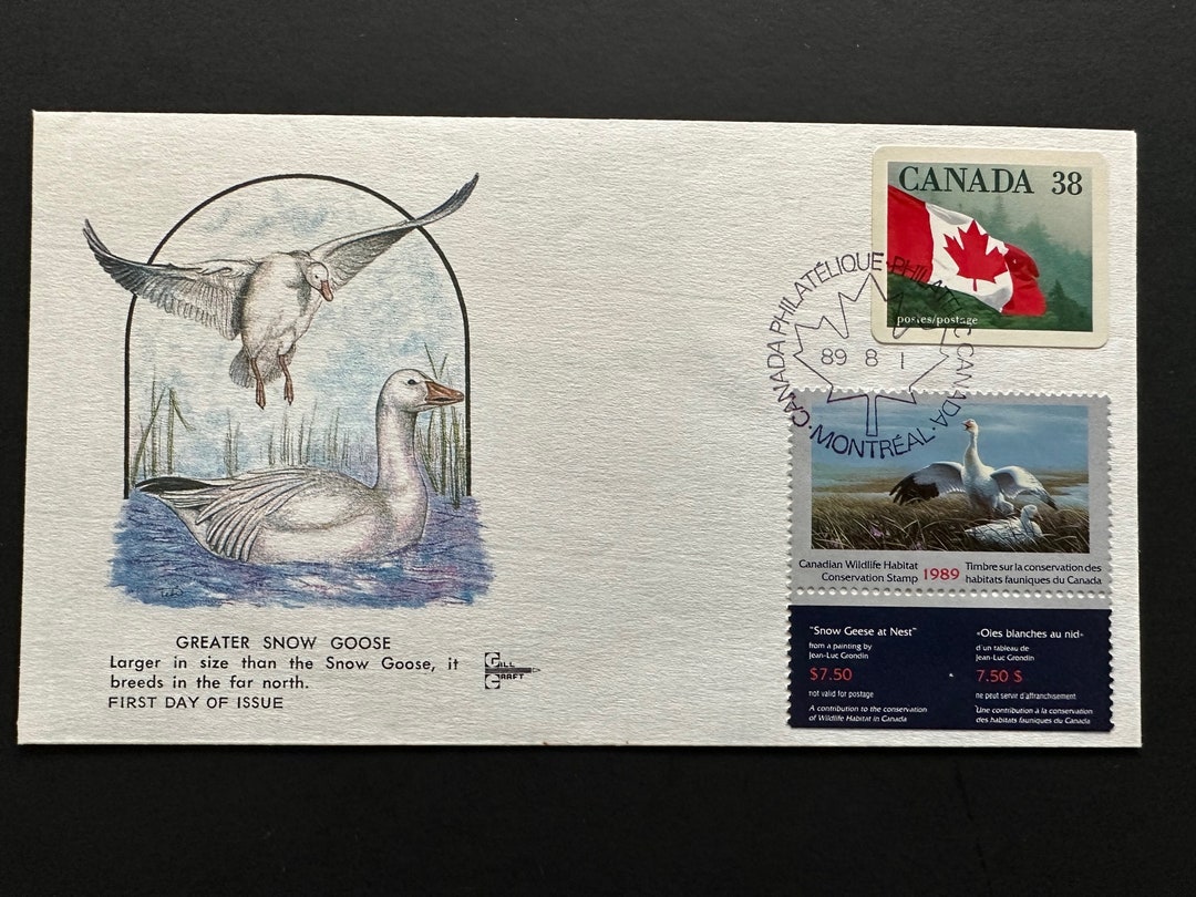 1989 Canada Duck Conservation Cover 1st Day of Issue Greater Snow Goose ...