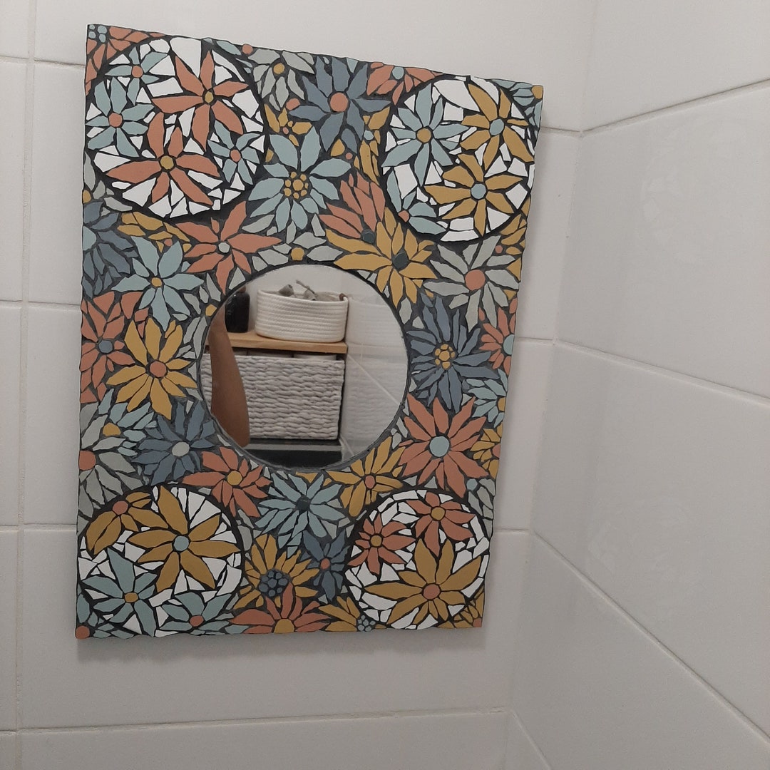 Summer Mirror, Floral Mirror, Colored Mirror, Trendy Mirror, Round ...