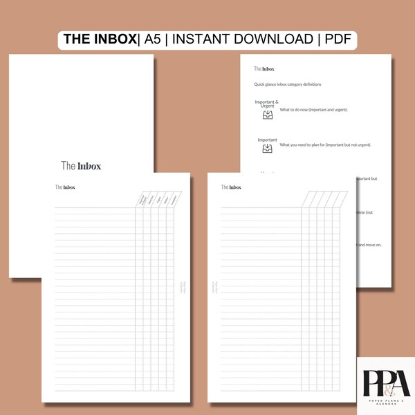 Inbox A5 Printable - Etsy