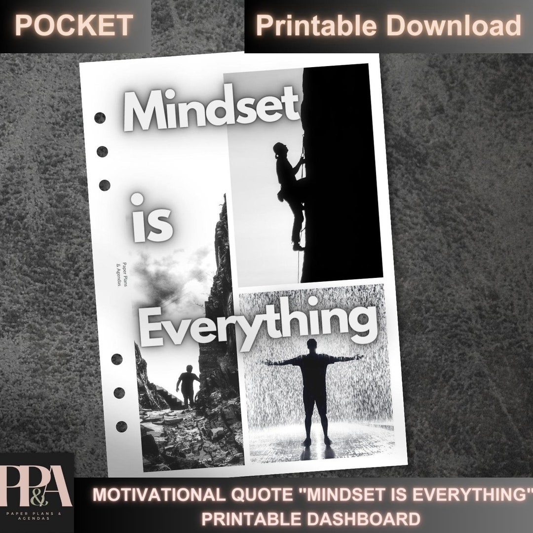 POCKET | Motivational Quote Planner Dashboard | Mindset is Everything ...