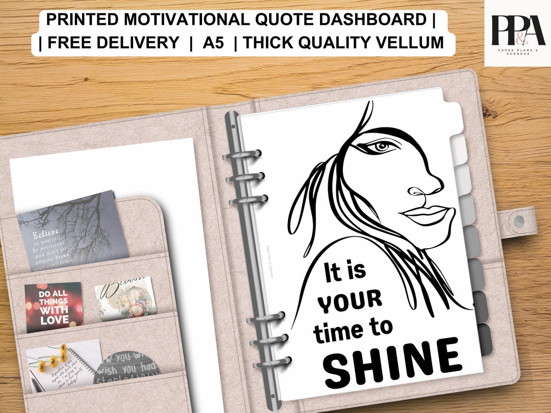 A5 Printed Motivational Quote Dashboard Premium - Etsy