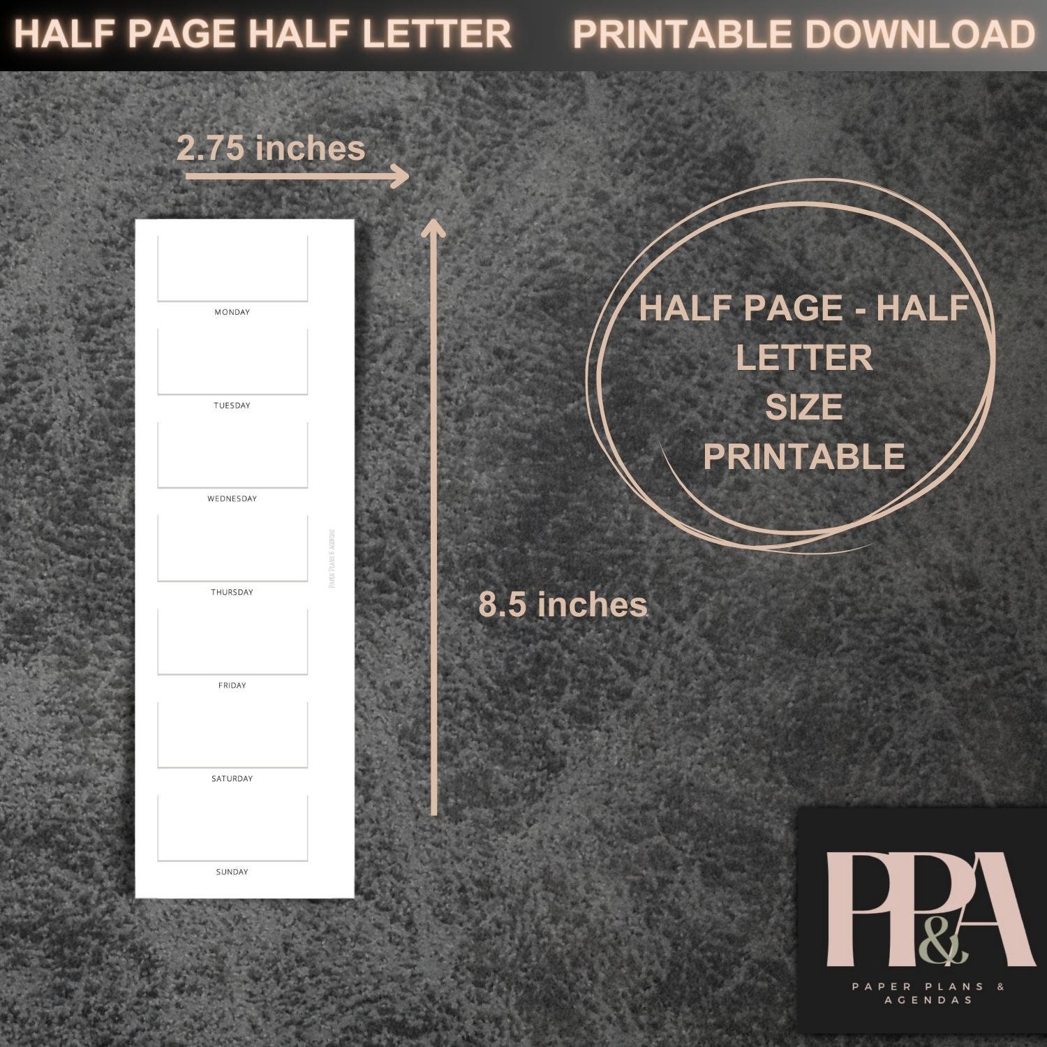HALF LETTER Half Page Priority Matrix Inbox & Seven Day - Etsy