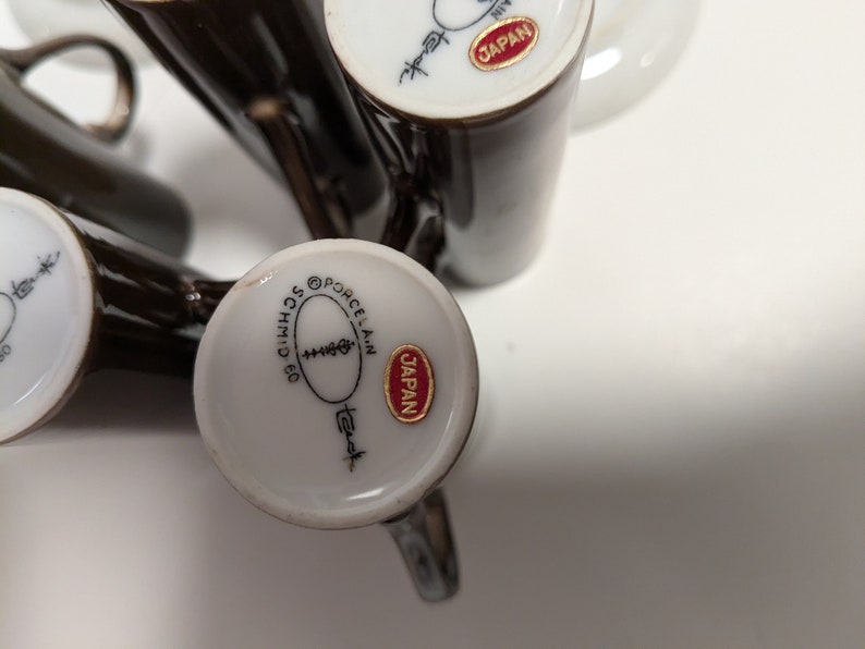 Vintage, MCM, 1959 Schmid Japanese Porcelain, Set of Five With Saucers ...