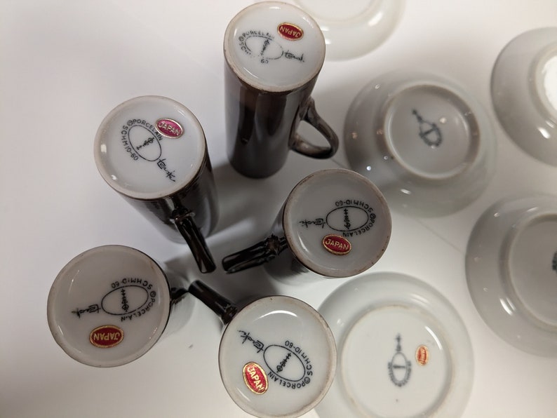 Vintage, MCM, 1959 Schmid Japanese Porcelain, Set of Five With Saucers ...