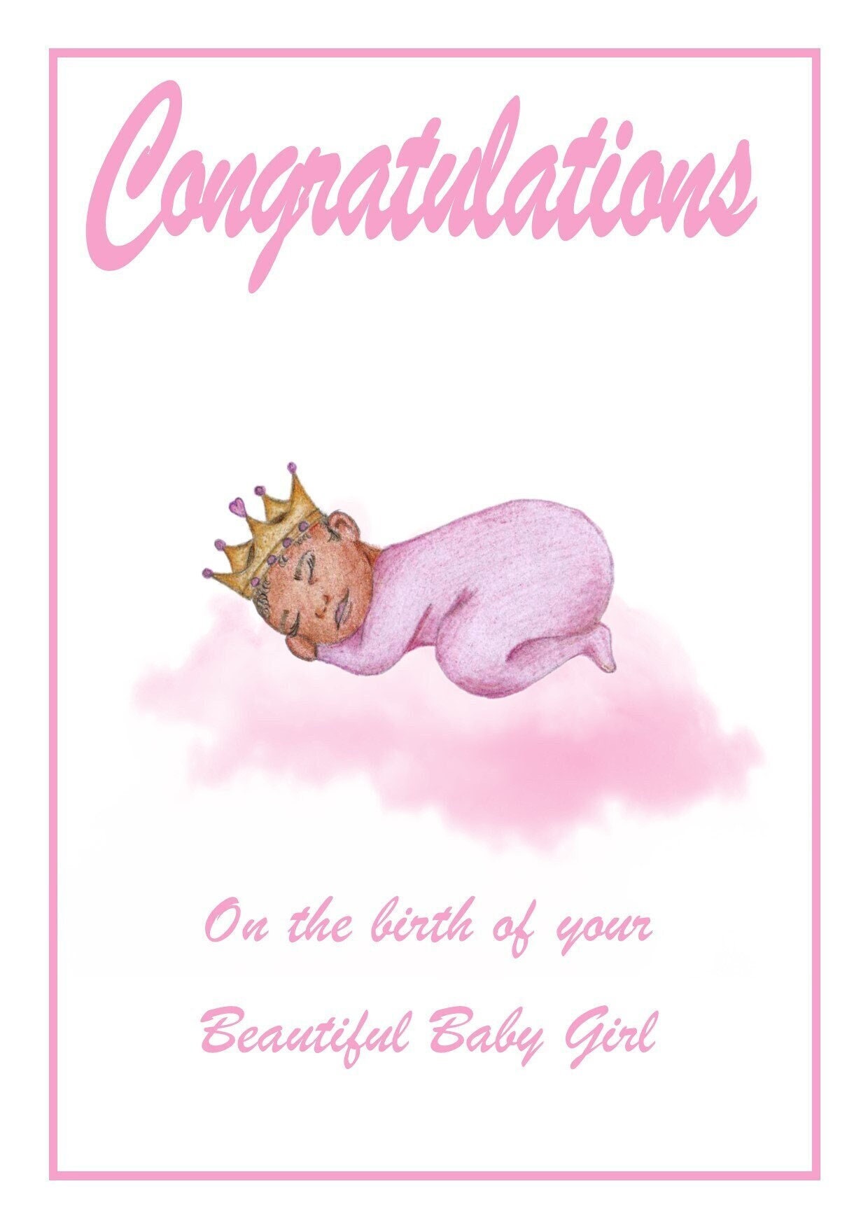 Baby Girl Greeting Card, Congratulations on the Birth of Your Baby Girl ...