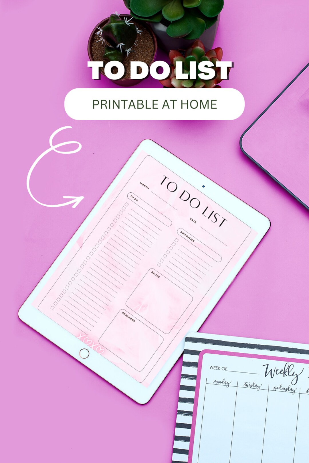 Printable to Do List Daily, Weekly To-do Pdf Planner Checklist Print at ...