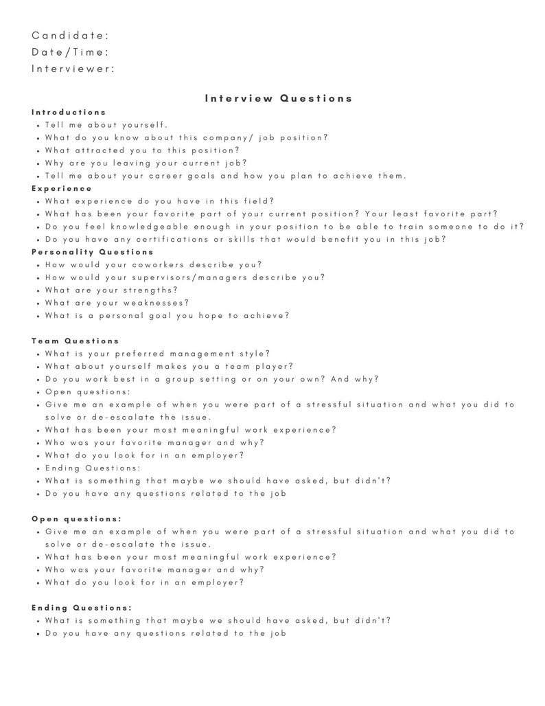 Interview Questions and Notes - Etsy