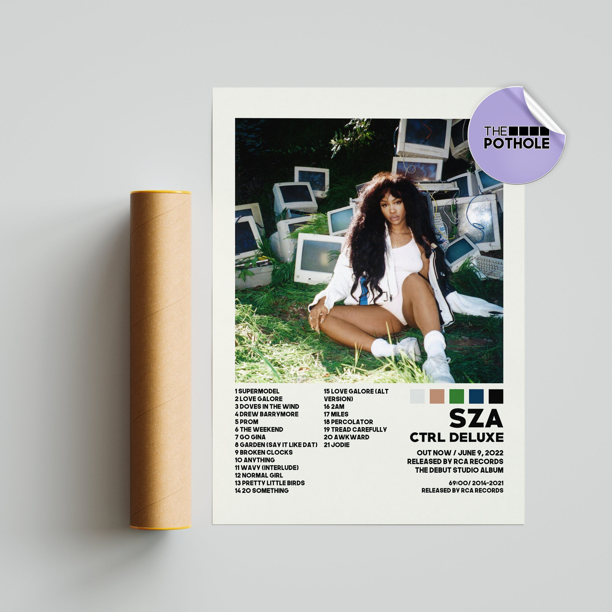 SZA Poster | CTRL Poster | SZA Ctrl Deluxe Tracklist Album Cover Poster