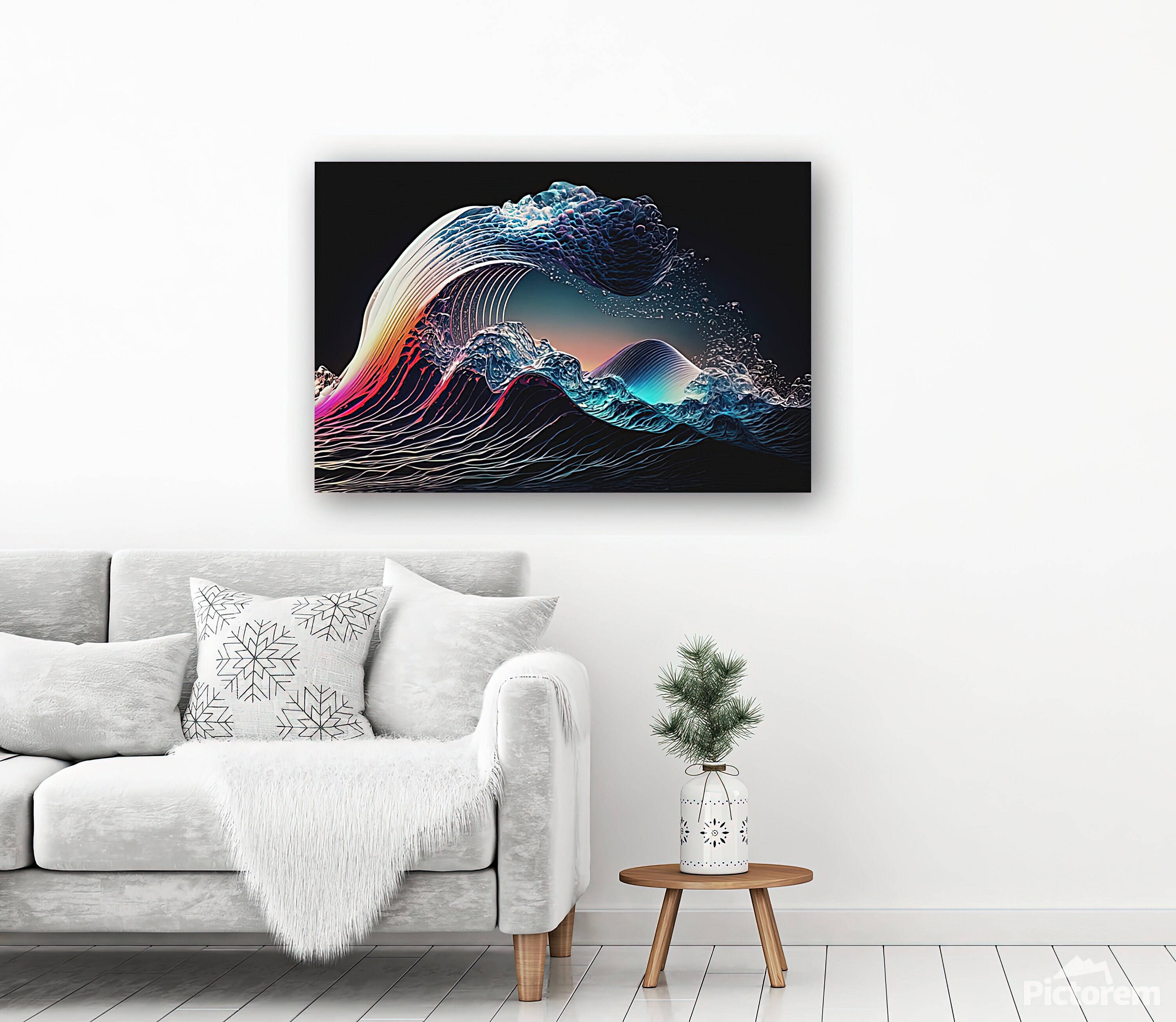 Quantum Wavetracing PRINTABLE Fine Art Ocean Wave Holographic ...