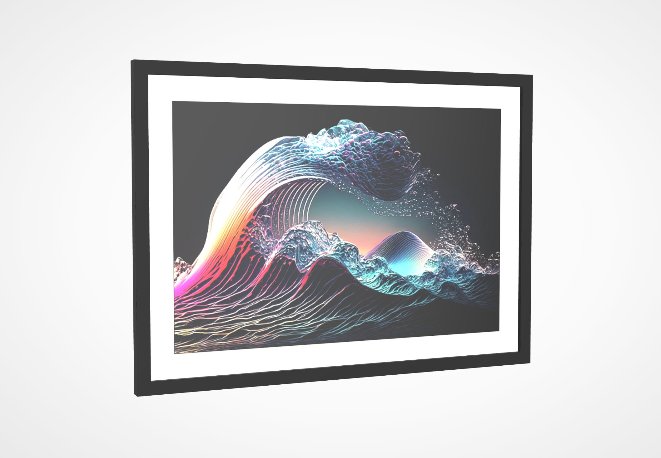 Quantum Wavetracing PRINTABLE Fine Art Ocean Wave Holographic ...