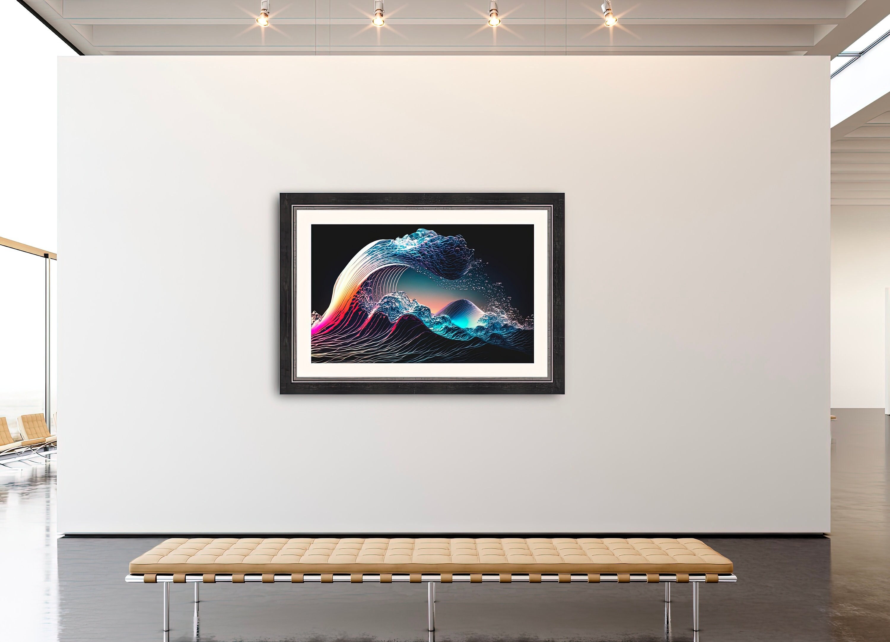 Quantum Wavetracing PRINTABLE Fine Art Ocean Wave Holographic ...