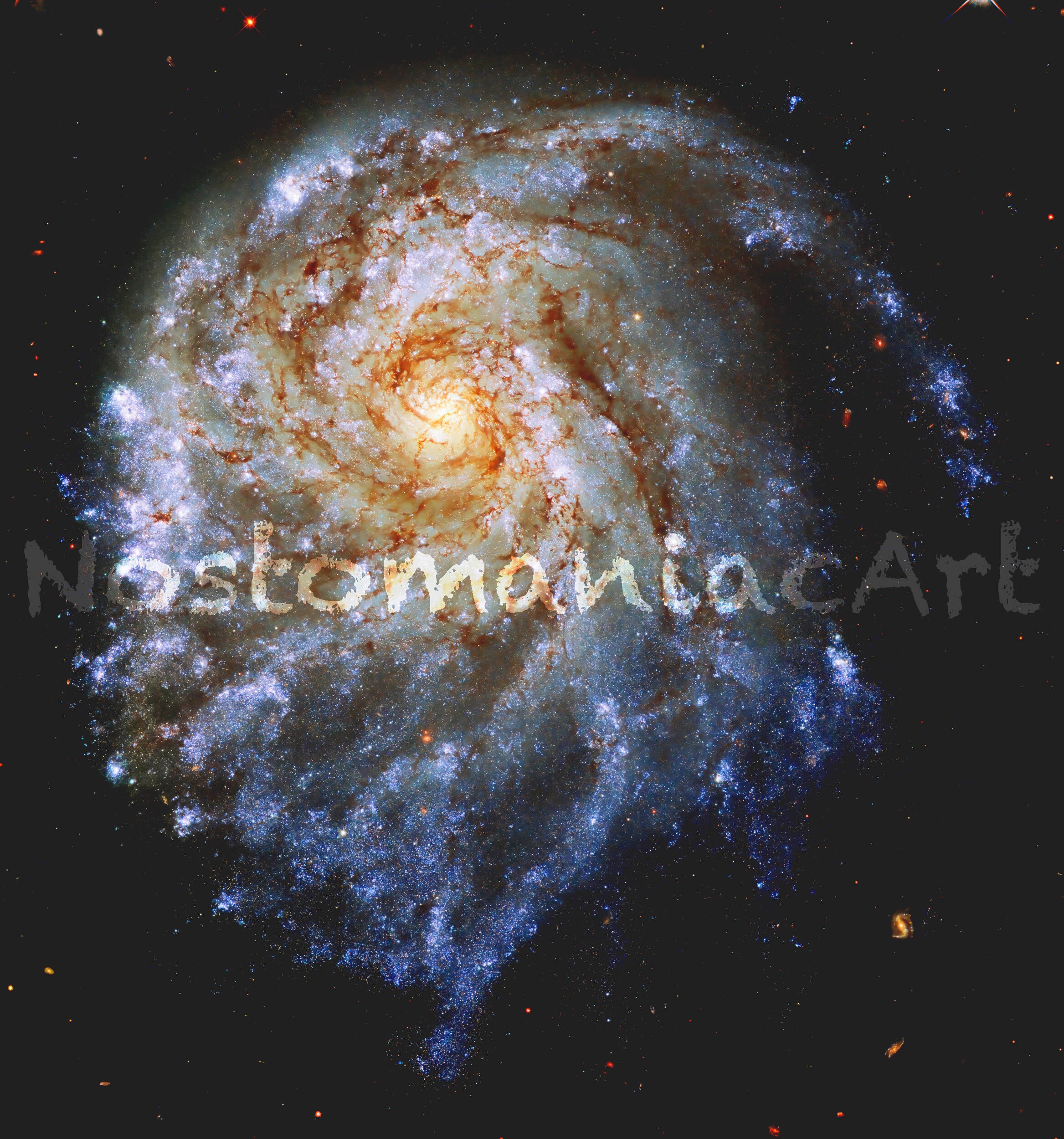 Spiral Galaxy NGC 2276 Hubble Space Telescope Image NASA Photo Enhanced ...