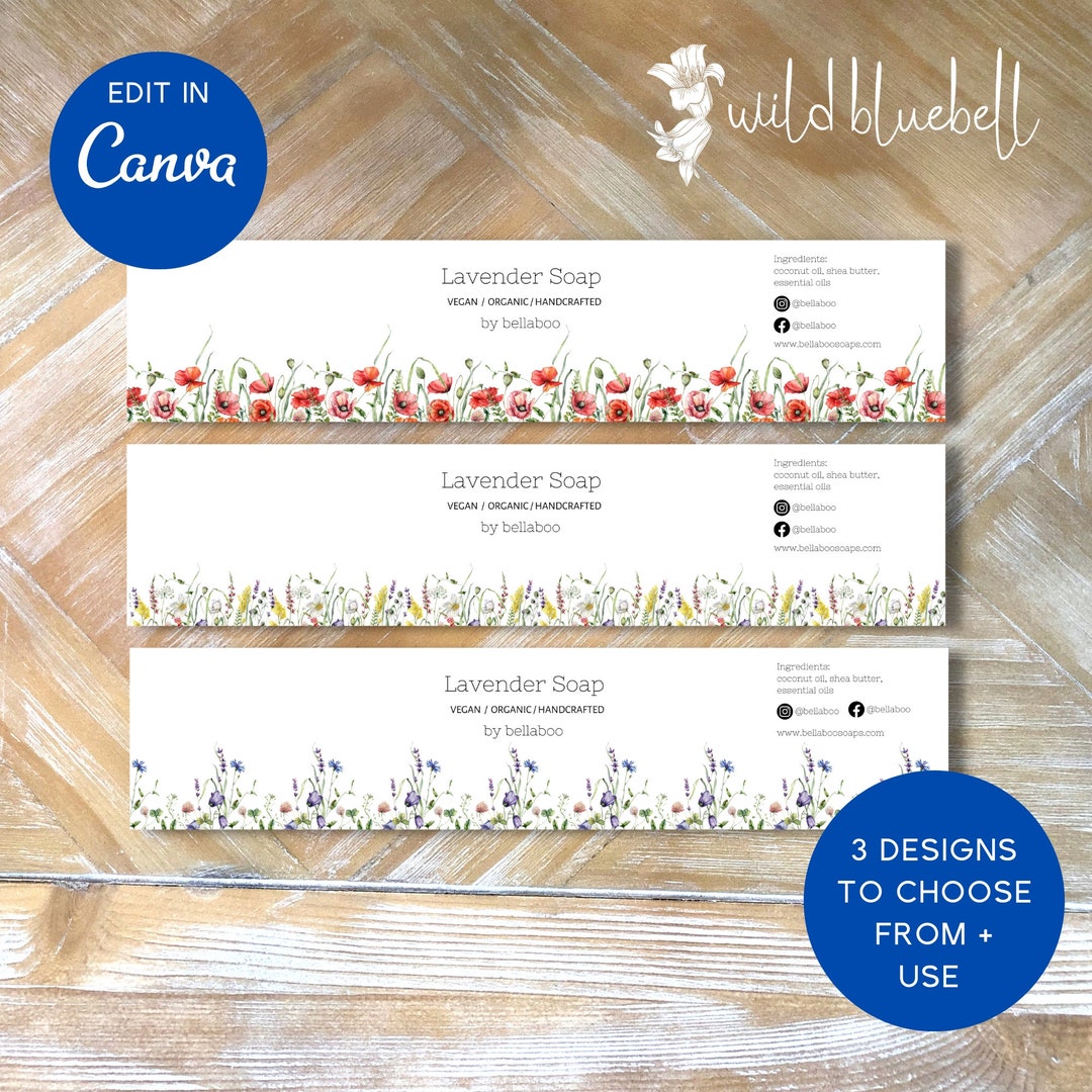 Wildflower Labels, Soap Label Templates, Soap Printable Labels ...