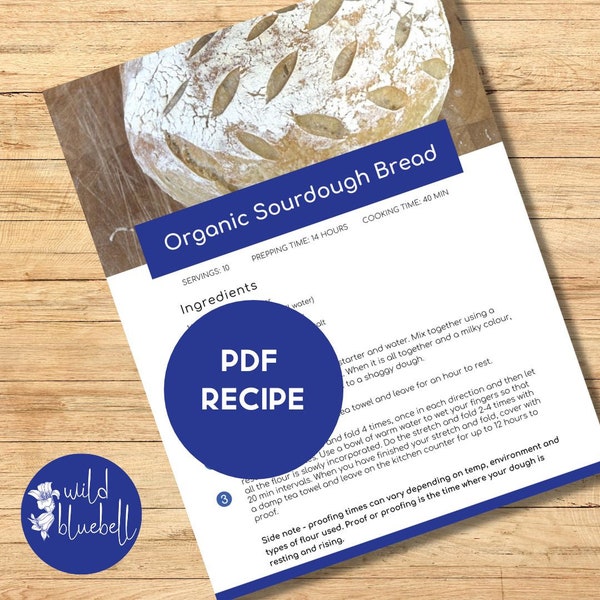 Bread Recipe Printable - Etsy