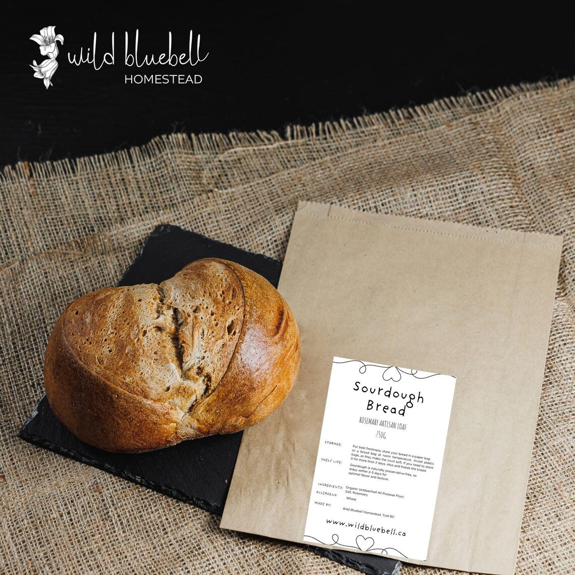 Editable Microbakery Sticker, Home Bakery Sourdough Bread Label ...