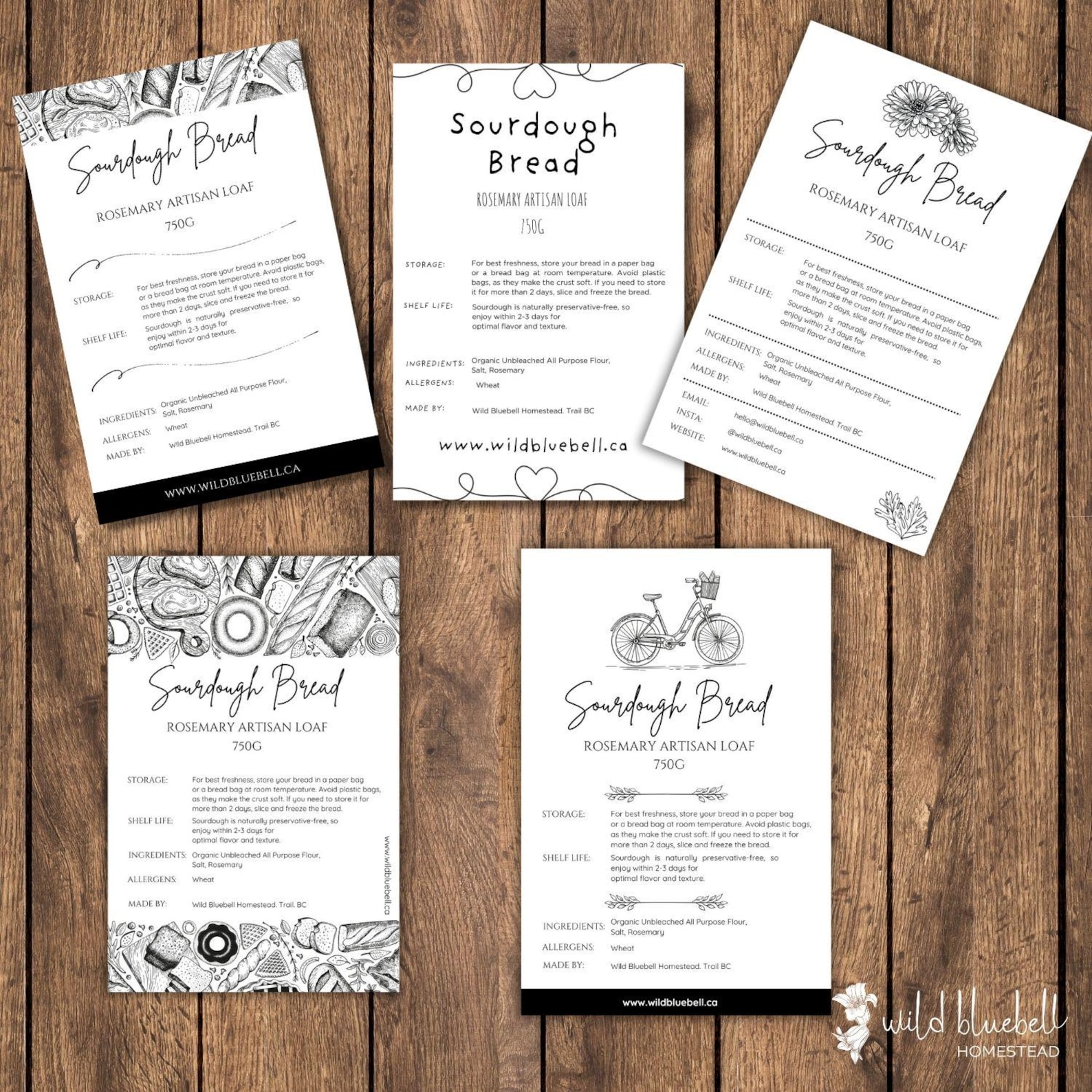 Editable Sourdough Baker Label Template Pack, Printable Bread Label ...