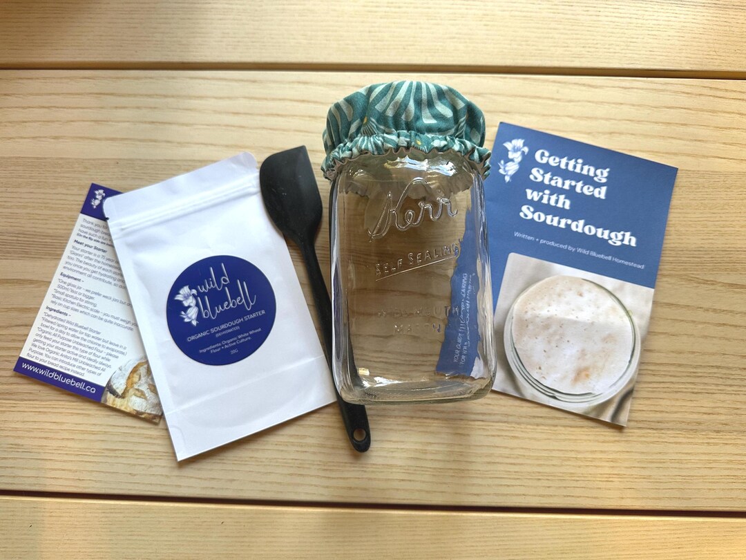 Artisan Sourdough Starter Kit With Vintage Mason Jar, Starter Culture ...