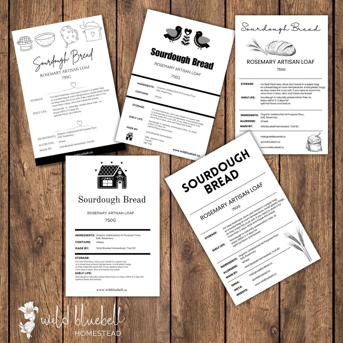 Editable Sourdough Baker Label Template Pack, Printable Bread Label ...