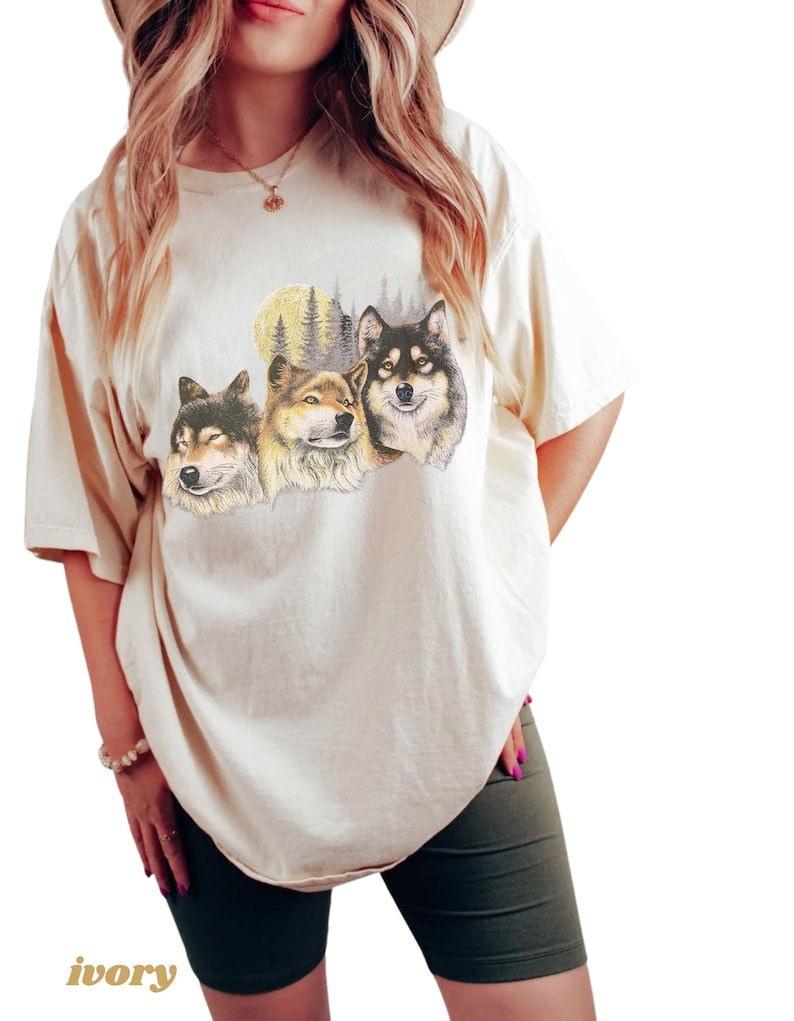 The Classic 90s Wolf Shirt Unisex Garment-dyed Vintage Inspired ...