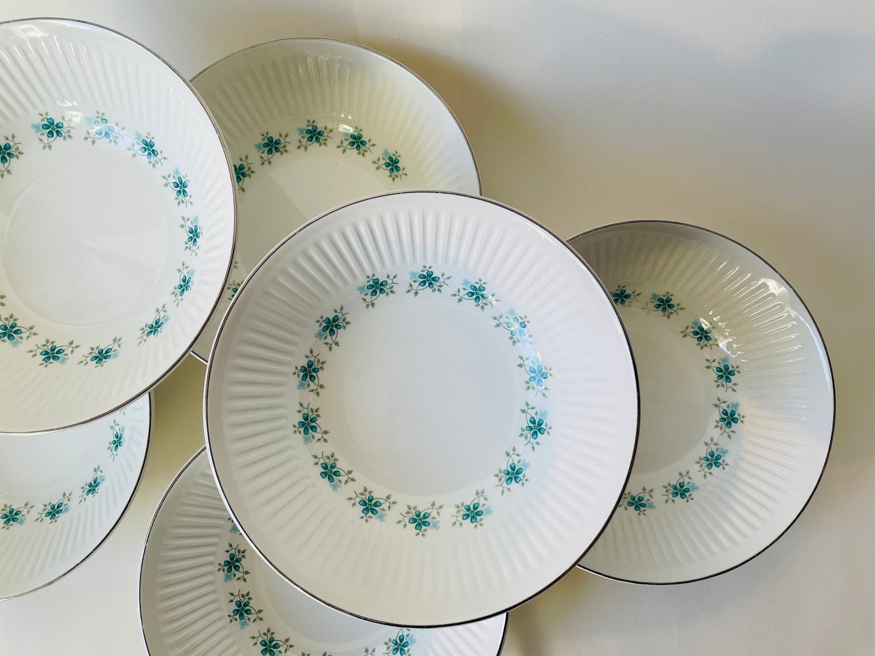 Sovereign Potters Silverdale Cereal Bowls Set of 6 Vintage Ribbed ...