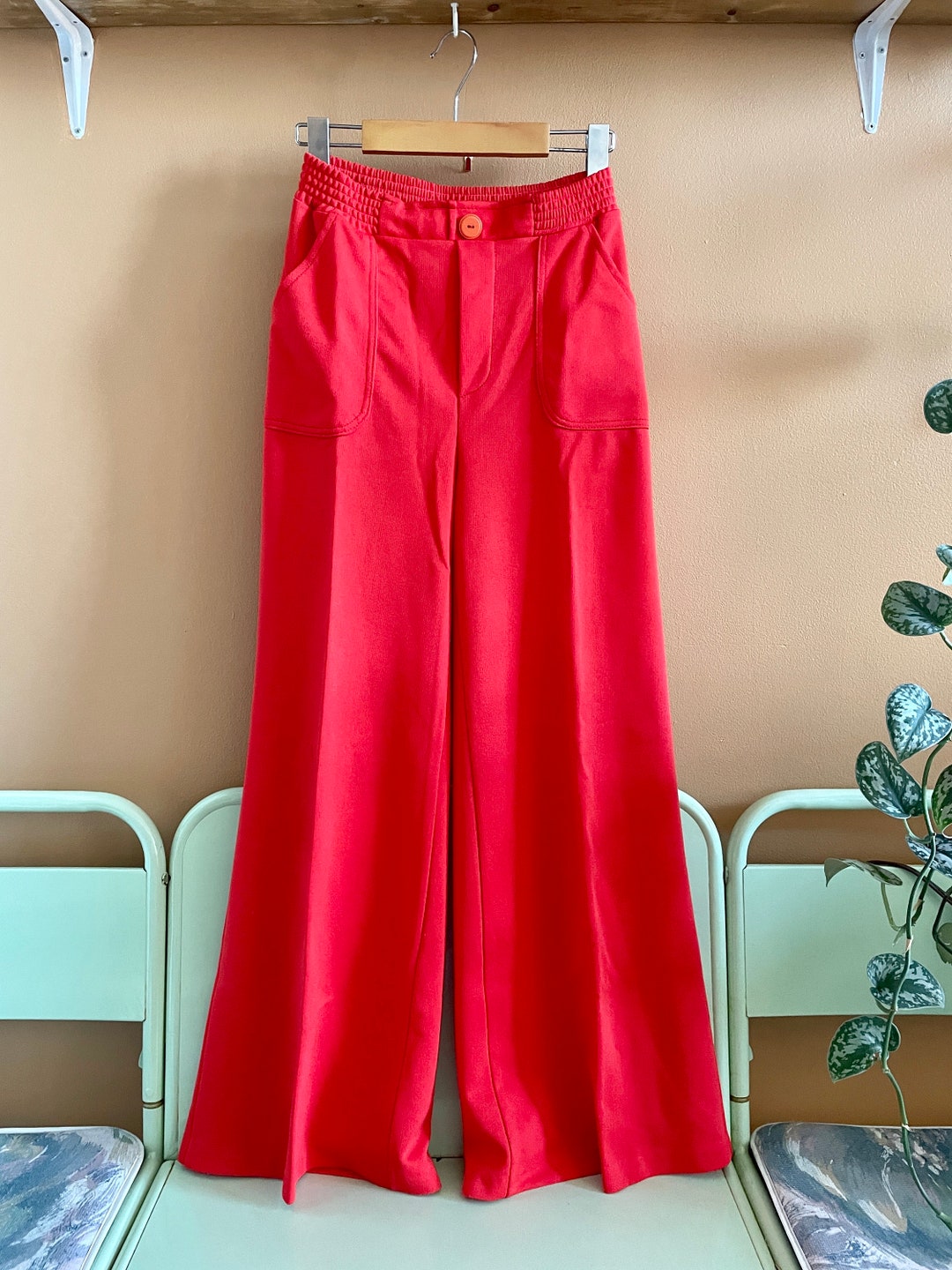 Vintage 60s/70s Homemade Bright Orange Wide Leg Pants - Etsy