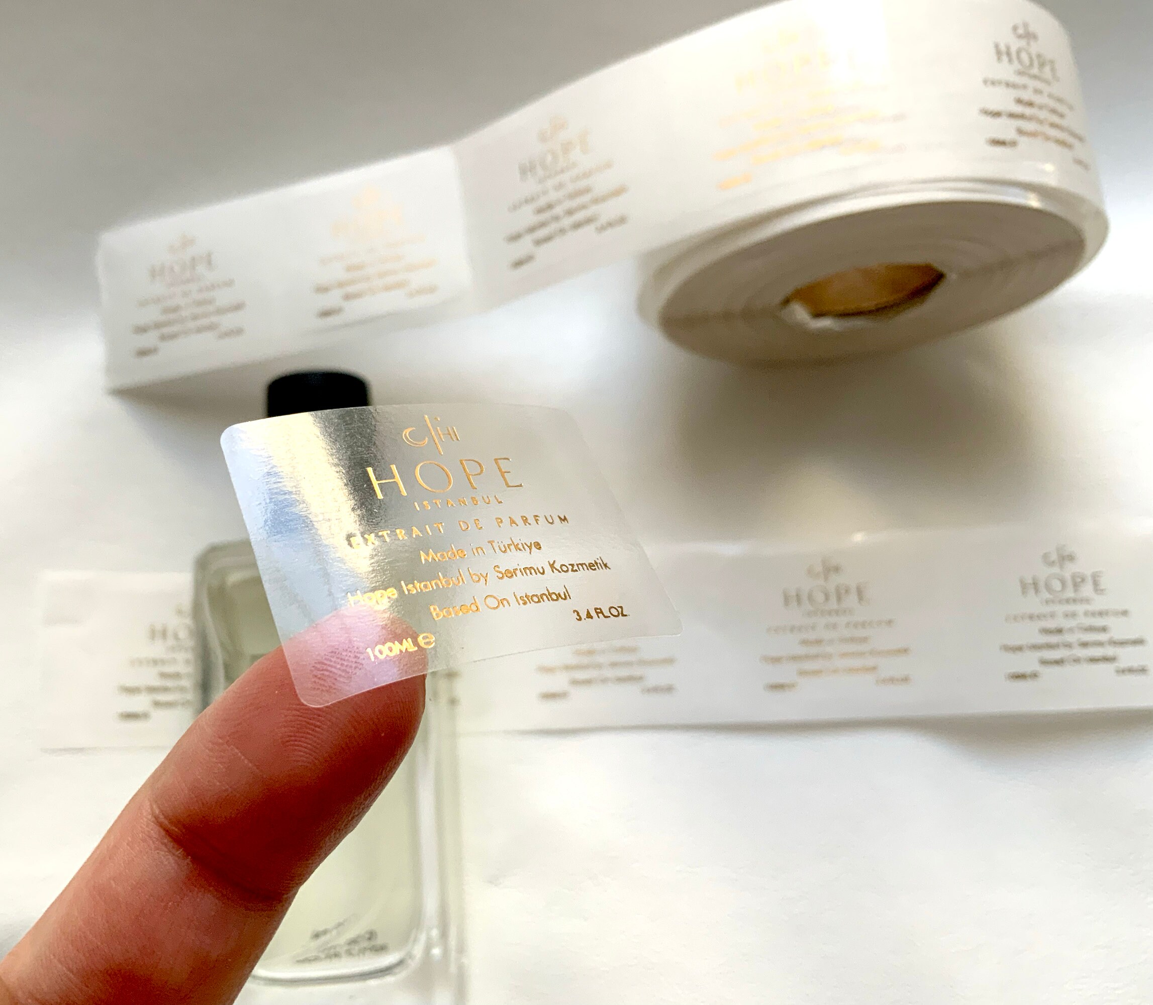 Custom Transparent Sticker 1000 Pcs Gold Foil Clear Stickers, Silver ...