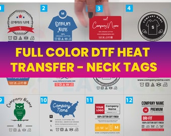 250 Pcs. Tagless Clothing Labels, Custom Neck Labels, Custom Heat ...