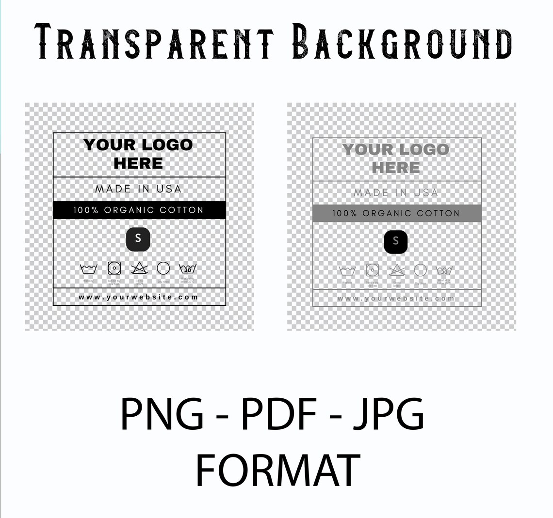 Editable Neck Label Template , T-shirt Neck Label Tag, Care Tag, Custom ...