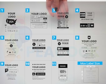 250 Pcs. Tagless Clothing Labels, Custom Neck Labels, Custom Heat ...